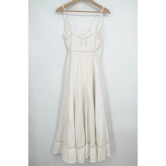 Reformation | Dresses | Reformation Daria Dress 0 Linen Maxi Wrap Lace ...